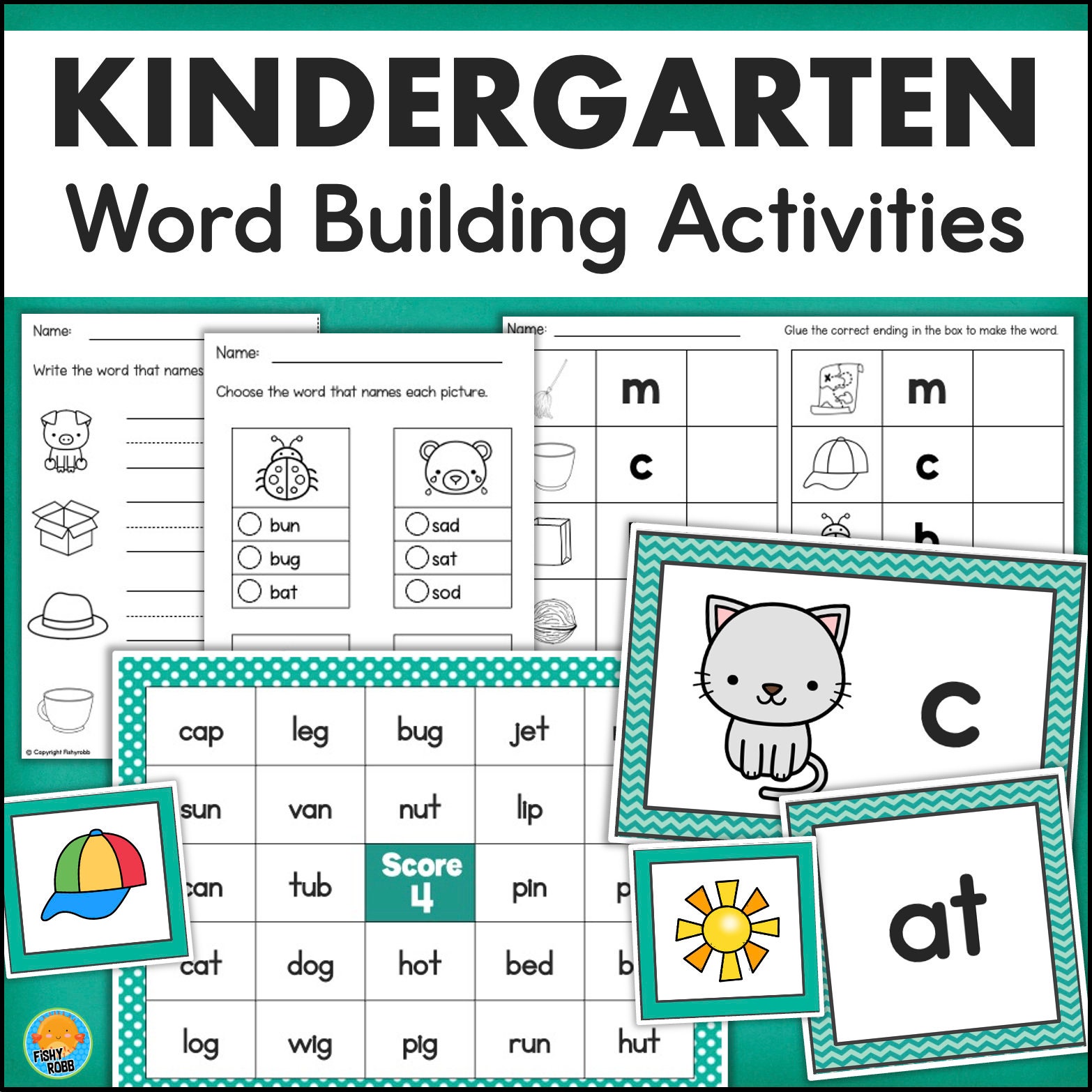 Kindergarten Learn to Read Activities Reading Game and Worksheets CVC ...