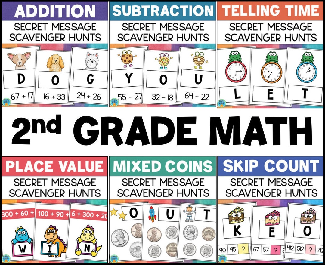 2nd Grade Math Activities BUNDLE Addition Subtraction Telling - Etsy