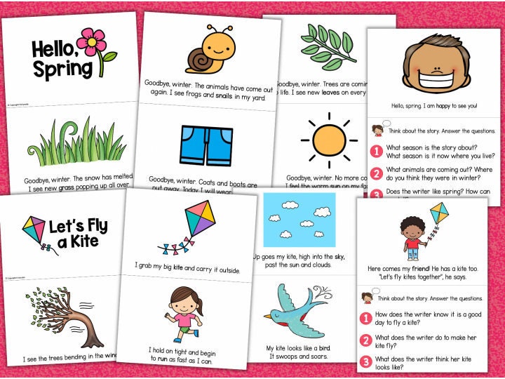 SPRING Printable Books for Beginning Readers Sight Words Decodable Text ...