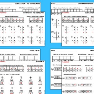 2nd Grade Math Worksheets Addition Subtraction Telling Time Place Value ...