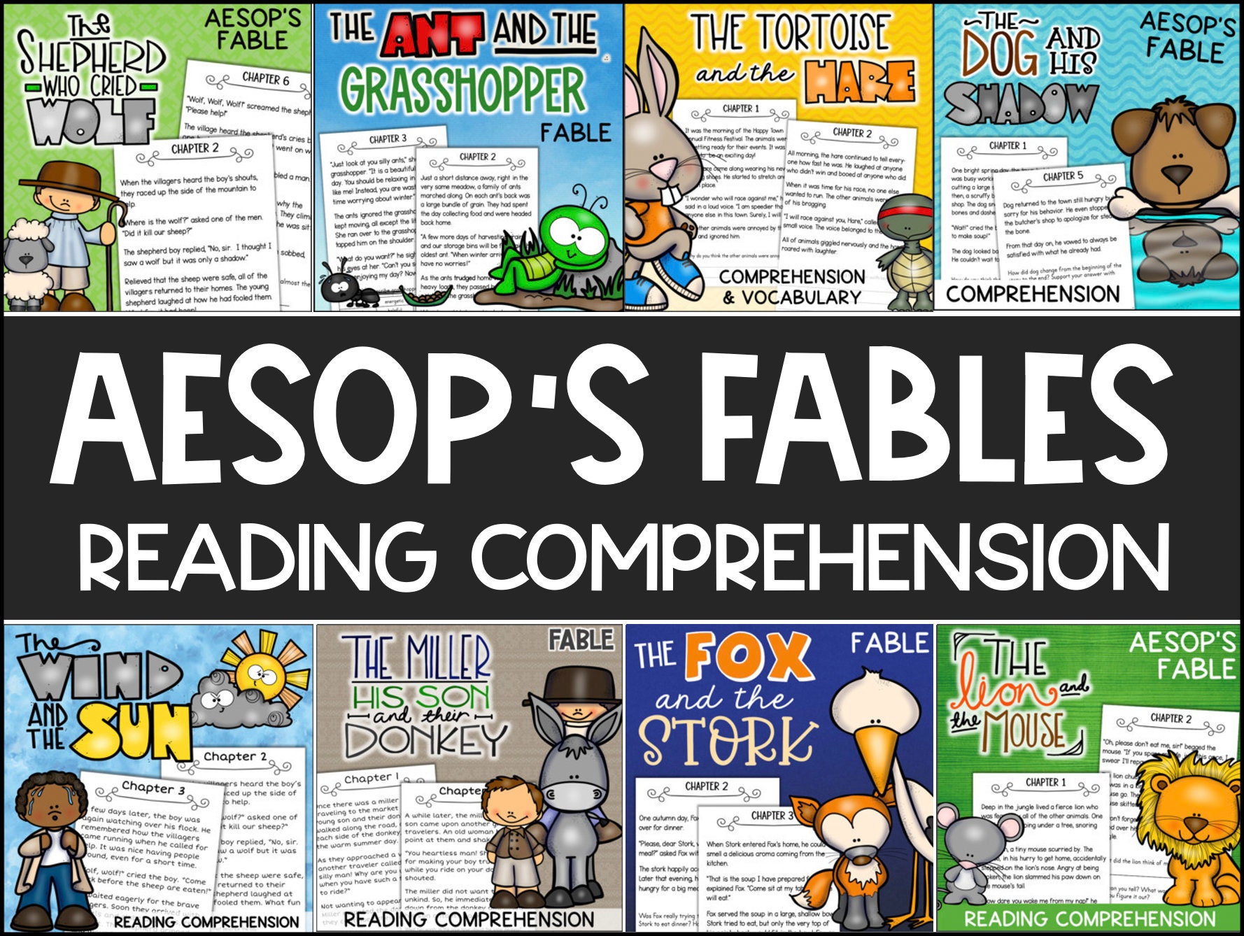 AESOP'S FABLES Printable Books Reading Comprehension - Etsy Canada