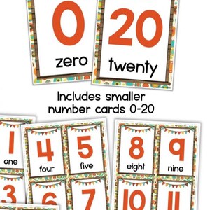 Printable CAMPING Theme Number Posters 1 to 20 With Tens Frame ...