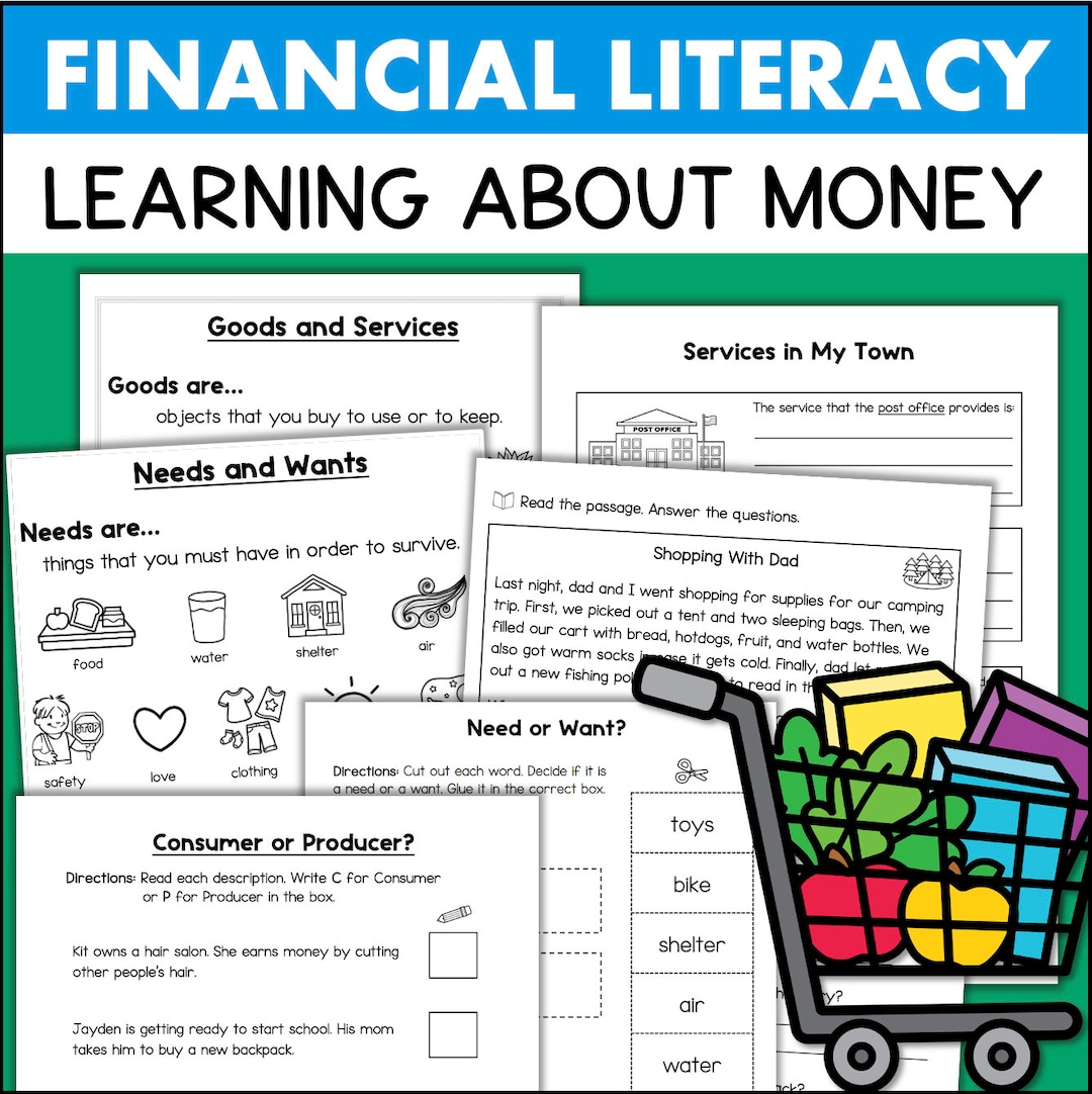 Learning About Money Goods and Services Needs and Wants Worksheets ...