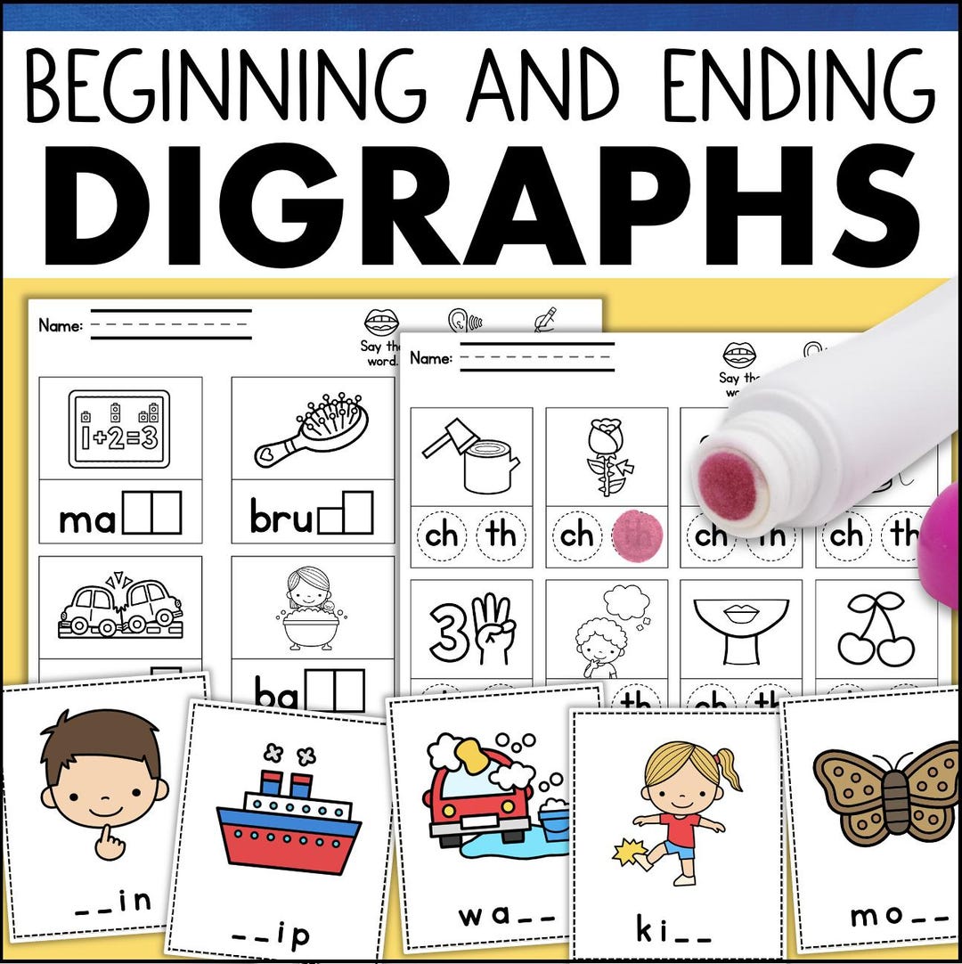 Phonics Learn to Read Words With Digraphs Worksheets Game Kindergarten ...