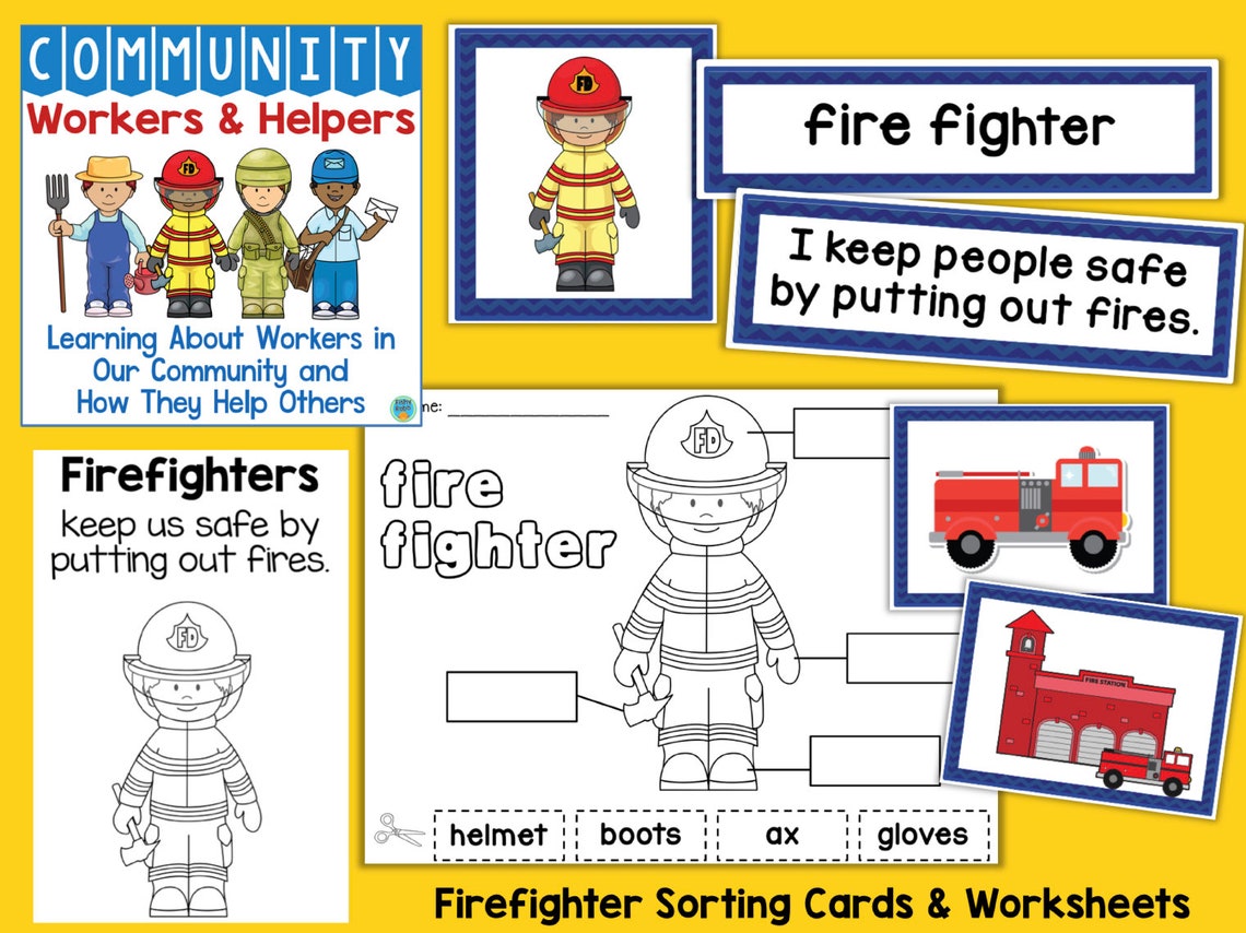 Community Helpers Activities and Worksheets Kindergarten Prek | Etsy