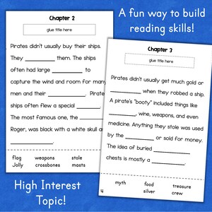 PIRATES Reading Comprehension Activity Book Printable Digital 2nd 3rd ...