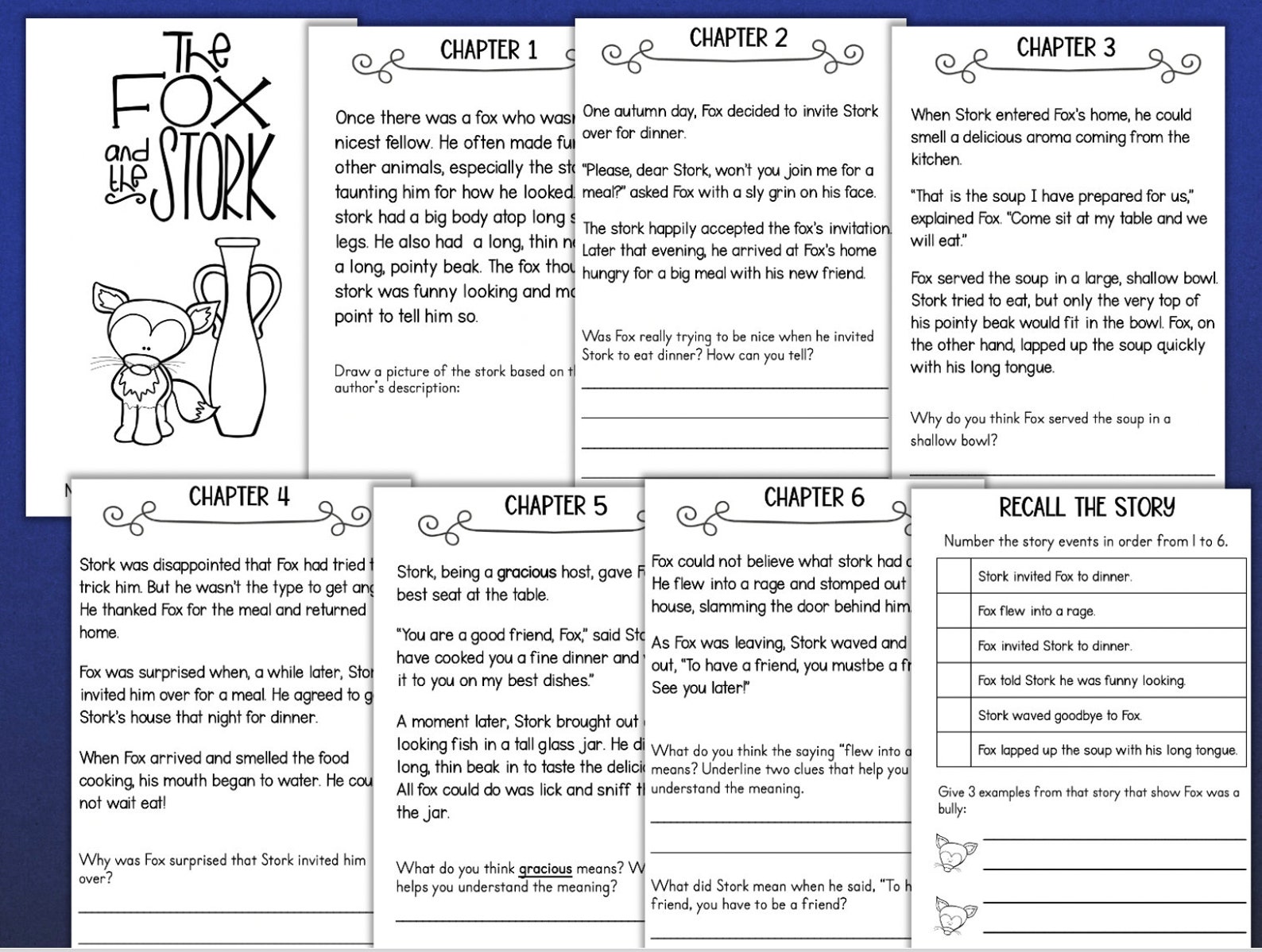 AESOP'S FABLES Printable Books Reading Comprehension BUNDLE 2nd 3rd ...