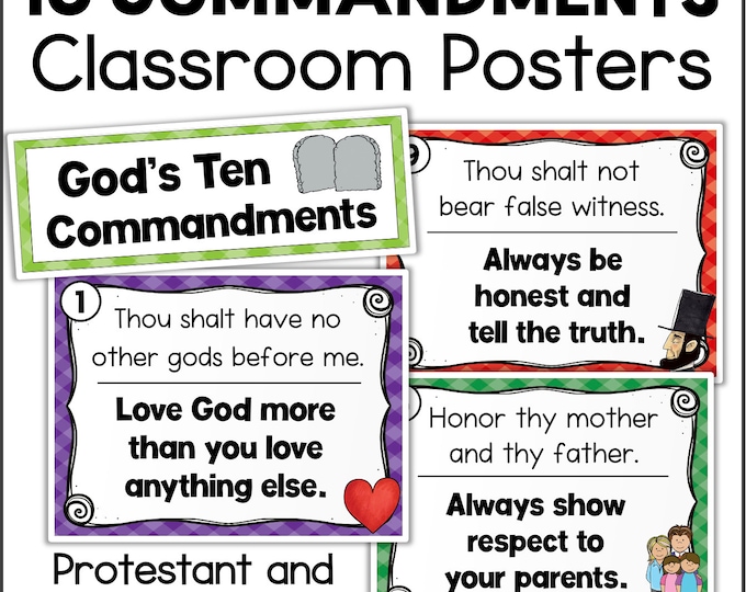 10 Commandments Flashcard Set Printable PDF - Etsy