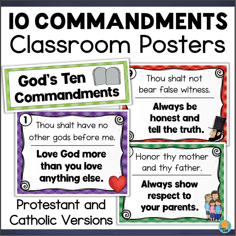 Ten Commandments Poster - Etsy