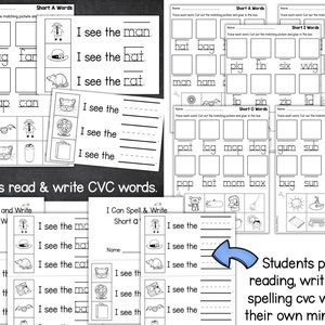 Learn to Read & Write CVC Words Short Vowels Worksheets Activities ...