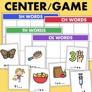 Kindergarten 1st Grade Phonics Learn to Read Digraphs Worksheets Game ...