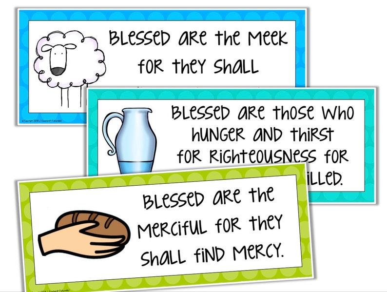 The Beatitudes Bulletin Board Set Posters & Worksheets Christian ...