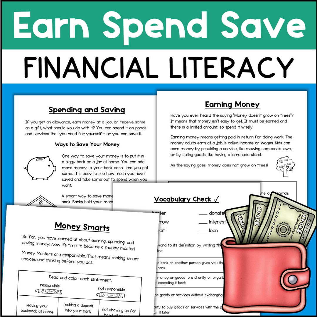 Learning About Money Financial Literacy 2nd 3rd Grade Printable ...