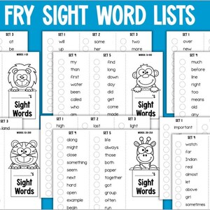 Sight Word Sticker Books Printable Incentive Reward Booklets for ...