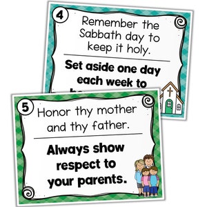 The Ten Commandments Printable Posters Christian Classroom Homeschool ...