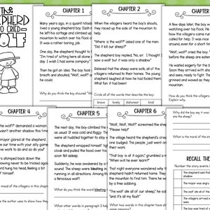 AESOP'S FABLES Printable Books Reading Comprehension BUNDLE 2nd 3rd ...