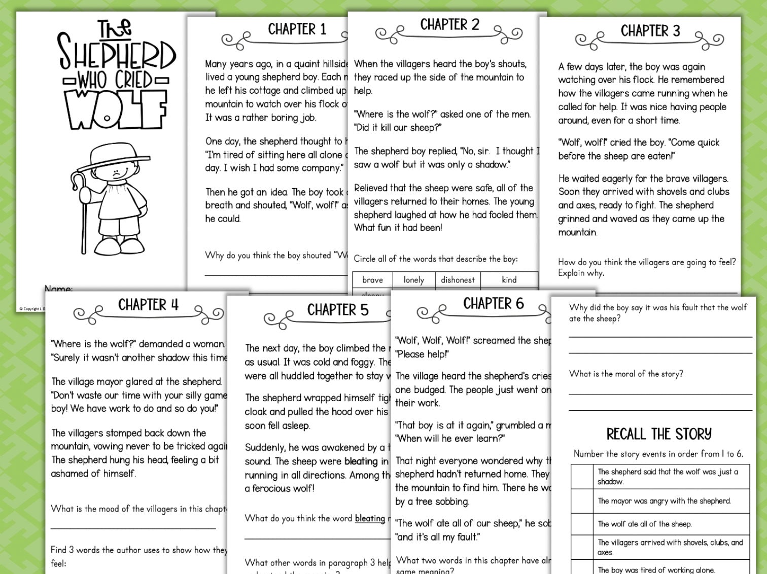AESOP'S FABLES Printable Books Reading Comprehension - Etsy Canada