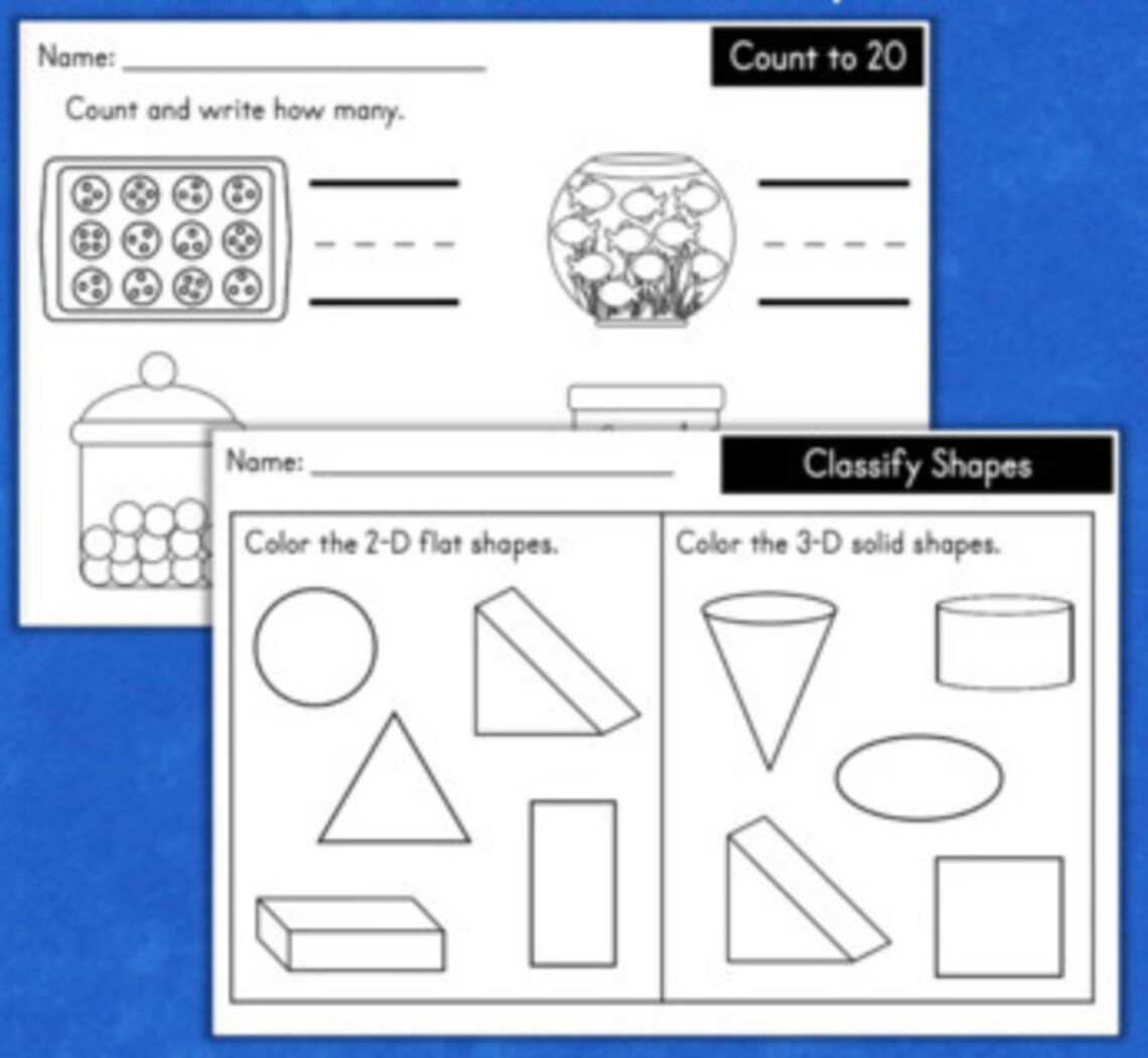 Kindergarten MATH Worksheets & Assessments Homeschool - Etsy