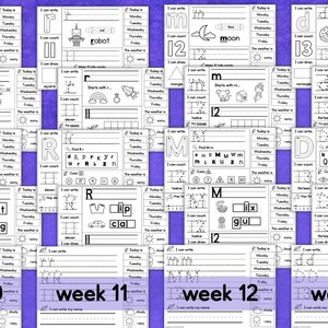 Kindergarten Daily Reading and Math Practice Morning Work Worksheets ...