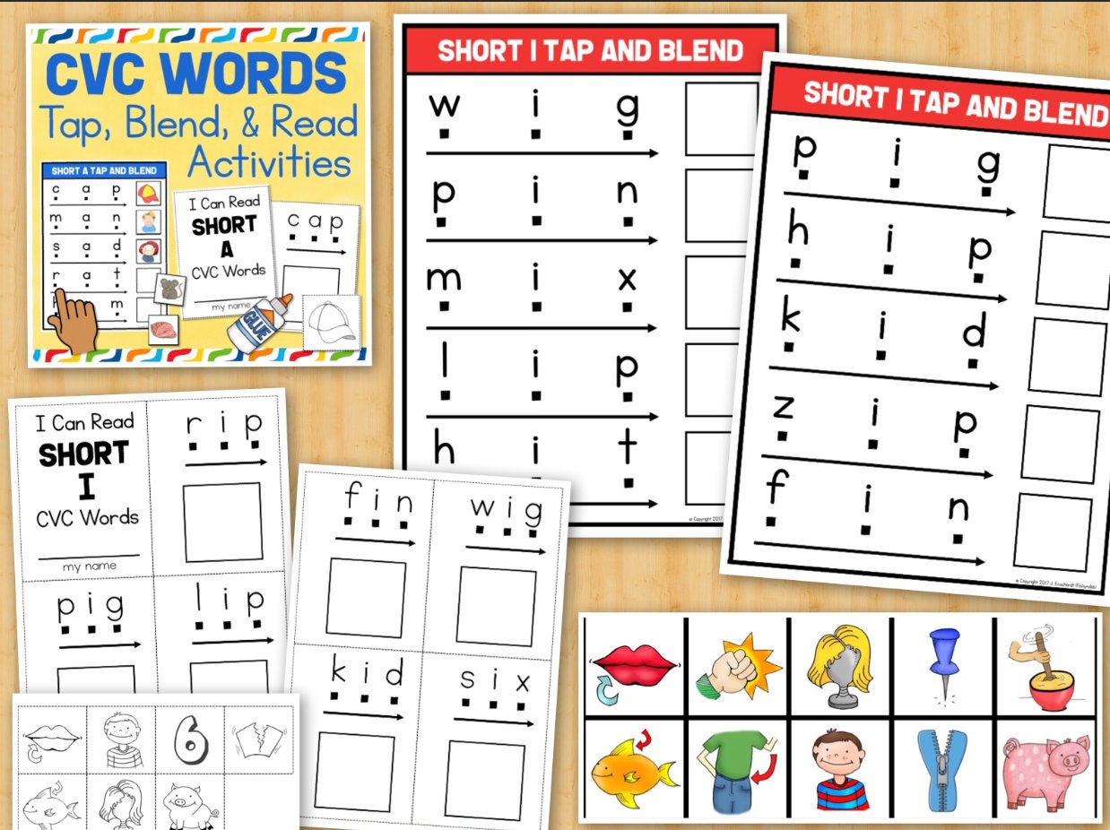 Learn to Read CVC Words Phonics Activities Kindergarten | Etsy