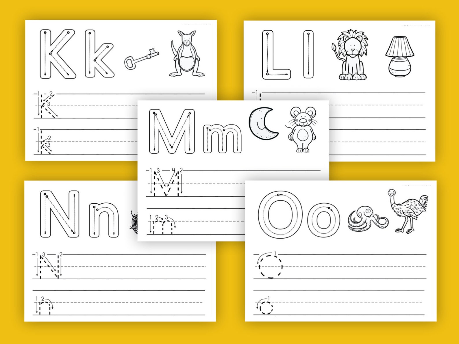 ABC Alphabet Letter Formation Worksheets Handwriting Tracing - Etsy