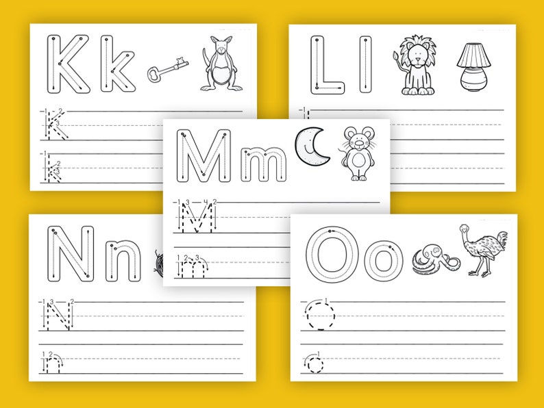 ABC Alphabet Letter Formation Worksheets Handwriting Tracing Learn to ...