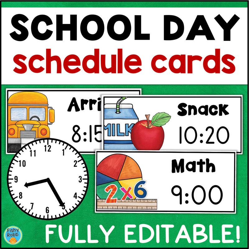 Schedule Cards With Icons - Etsy