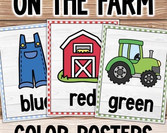 Printable Farm Theme COLOR Posters Classroom Decor Preschool ...