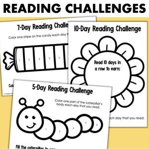 Printable Monthly Reading Logs for Kids and Reading Challenge Sheets - Etsy