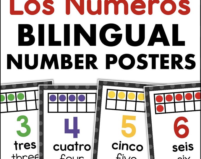 Quarterhouse Spanish Vocabulary - Numbers Poster, Spanish and ESL ...