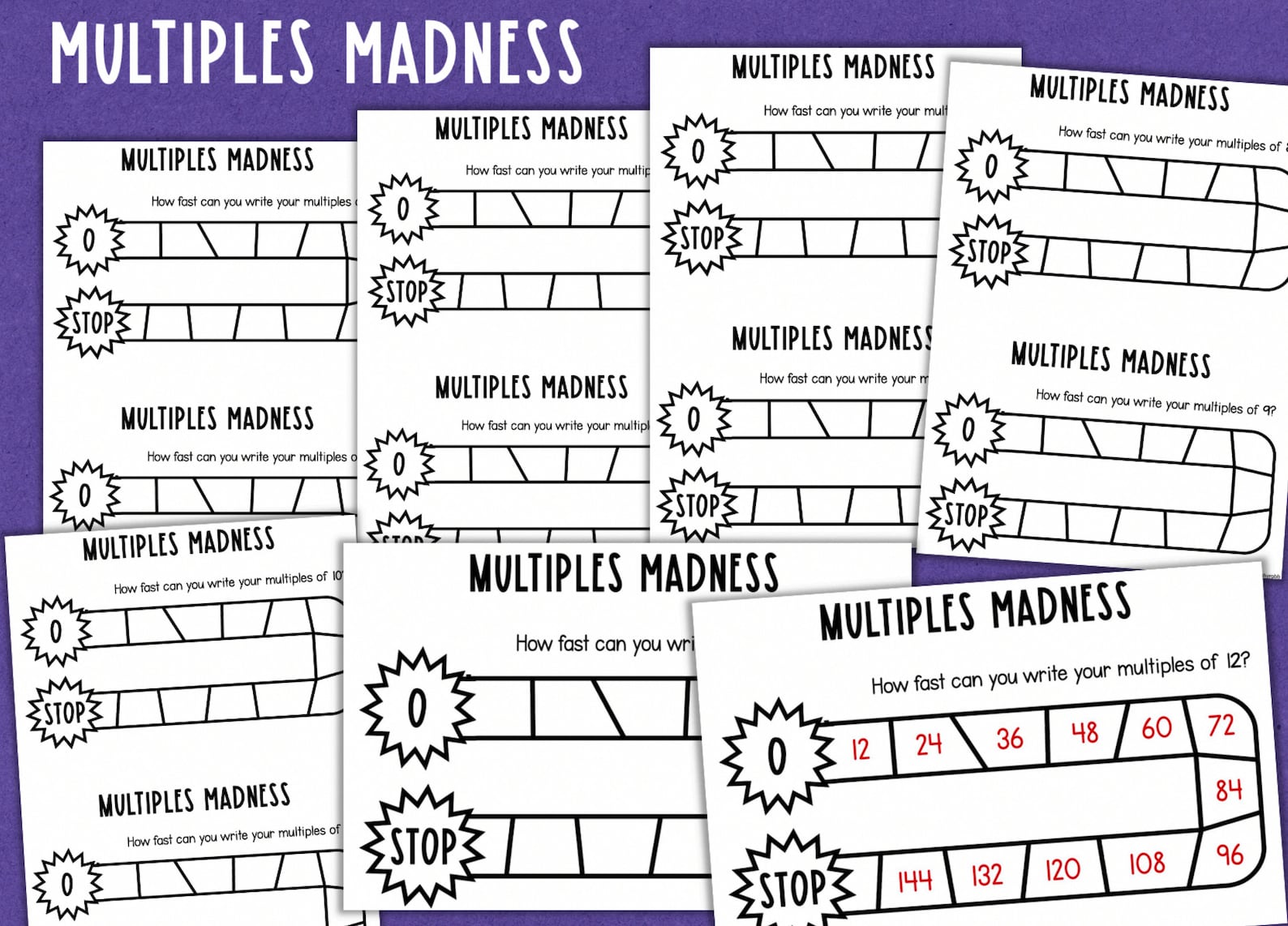 Multiplication Worksheets Fact Fluency Practice Timed Drills 3rd Grade ...