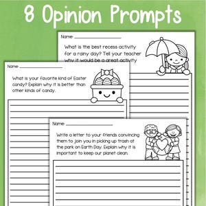 2nd 3rd Grade Writing Prompts and Printable Worksheets Year Long Bundle ...