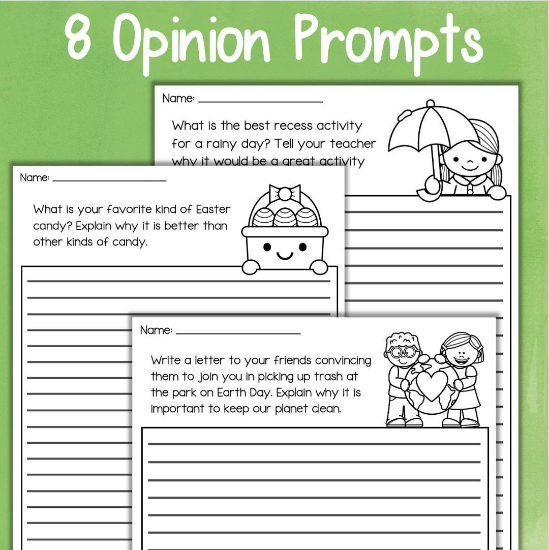 2nd 3rd Grade Writing Prompts and Printable Worksheets Year Long Bundle ...