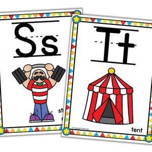 Printable Circus Theme ABC Alphabet Posters Letters A to Z Classroom ...