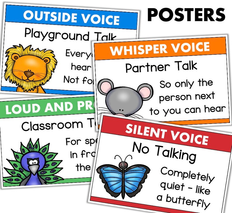 Voice Level Chart Noise Levels Posters for Classroom Management - Etsy UK