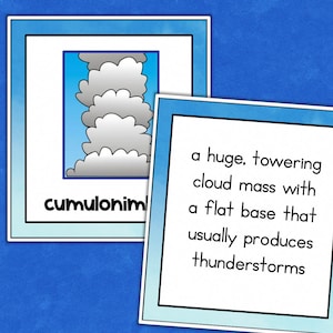Weather and Climate Vocabulary Cards With Pictures & Definitions ...
