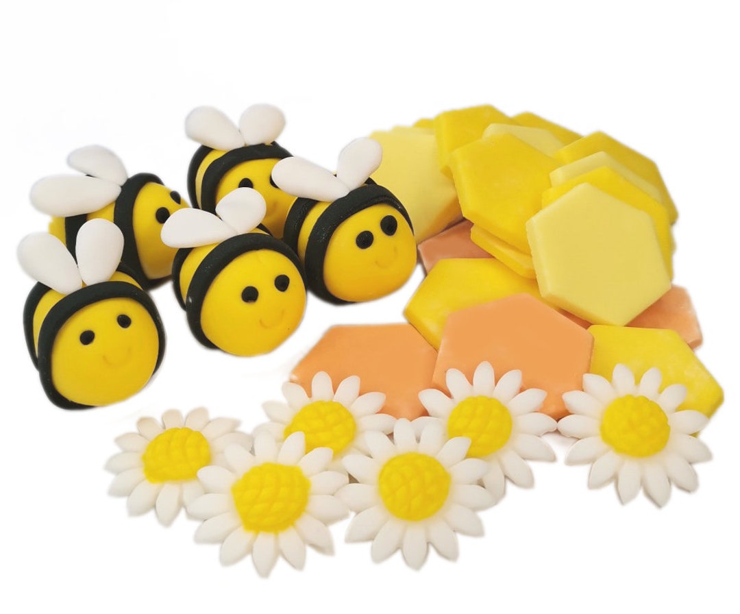 Bee Cake Set 5 Pcs Tiles Flowers /PPK6 - Etsy