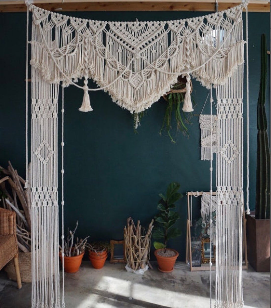 Large Macrame Wedding Backdrop, Macrame Wedding Arch, Modern Macrame ...