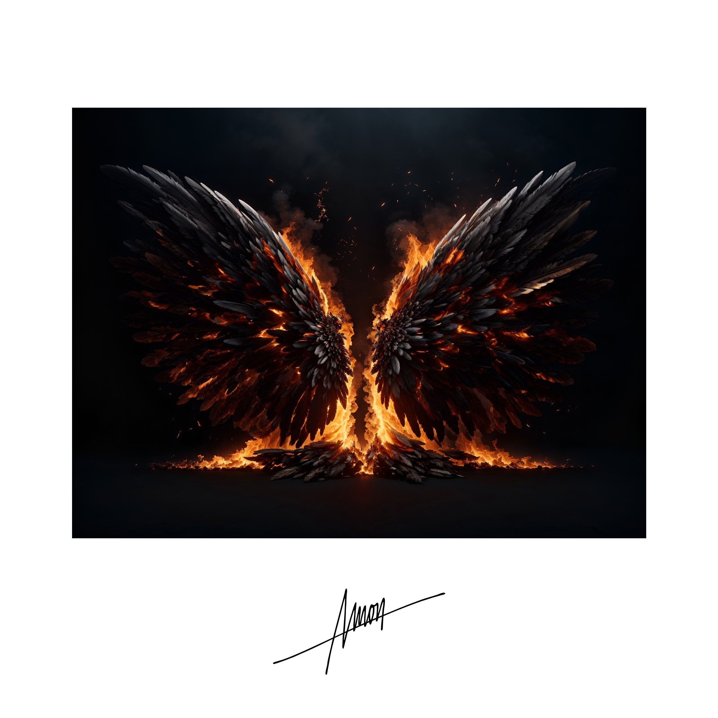 Angel Wings Burning Wings Fire Smoke Fire Angel Smoke Angel - Etsy
