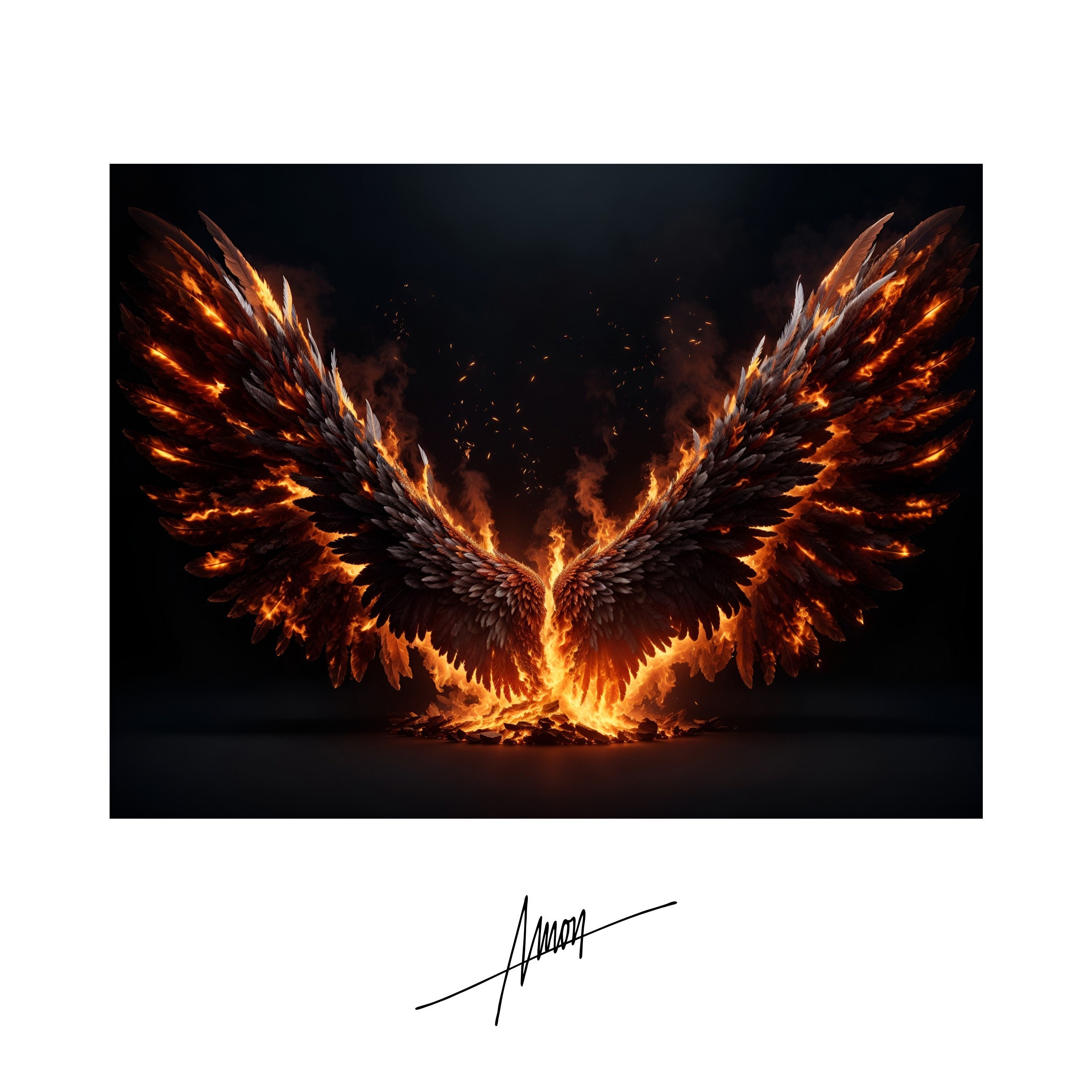 Angel Wings Burning Wings Fire Smoke Fire Angel Smoke Angel - Etsy