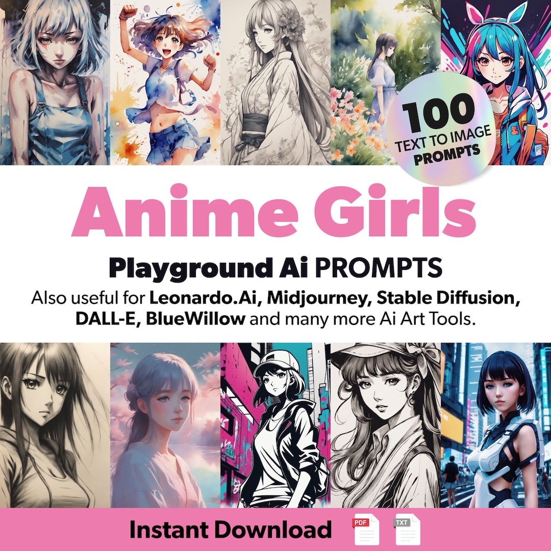 100 Anime Girls Prompts for Playground AI Create Digital Artworks ...