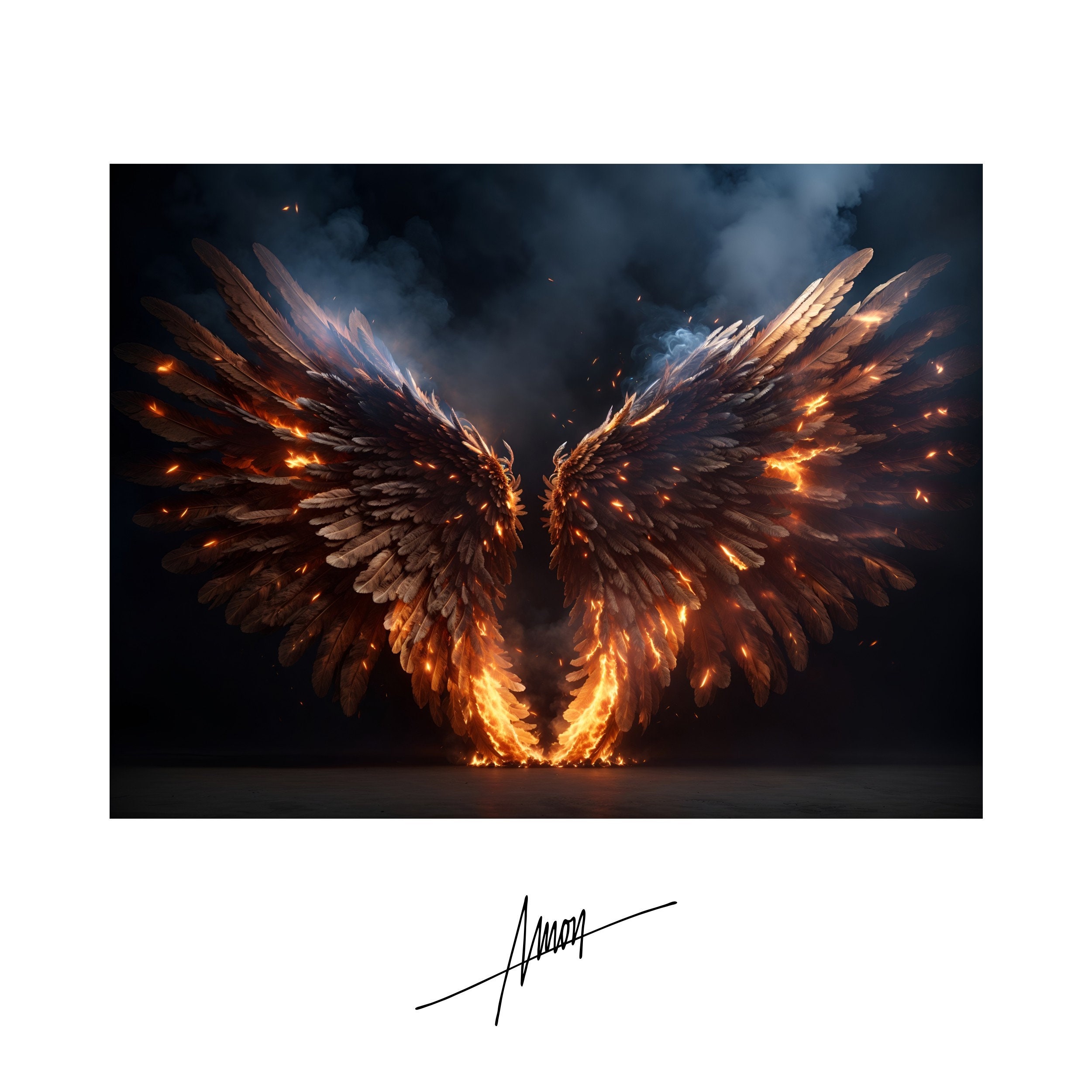 Angel Wings Fire Smoke Burning Wings Fire Angel Smoke Angel Night ...