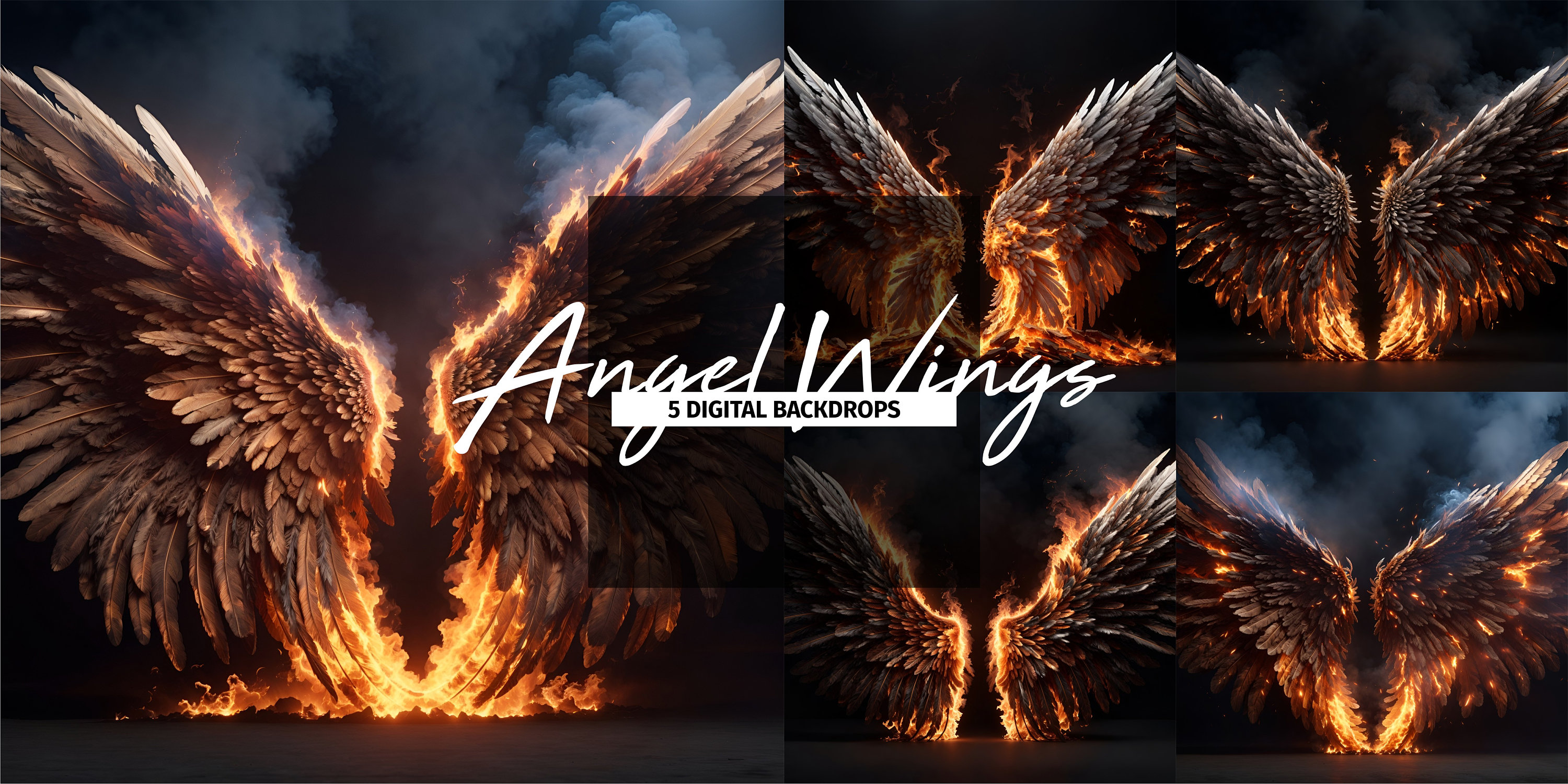 Angel Wings Fire Smoke Burning Wings Fire Angel Smoke Angel Night ...