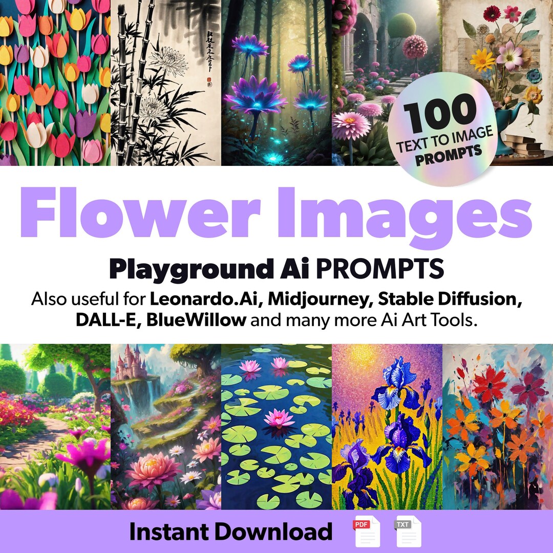 100 Flower Images Prompts for Playground AI Create Digital Artworks ...