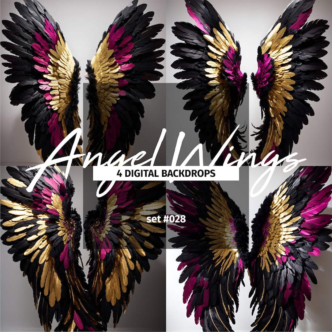 Angel Wings Magenta Gold Wings Angel Background Backdrop - Etsy