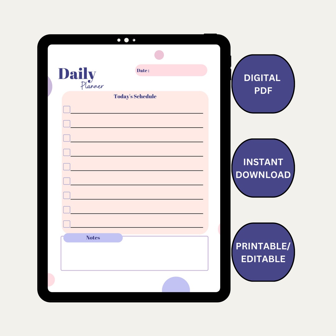 Simple Daily Planner | Printable To-do List (digital Download) - Etsy