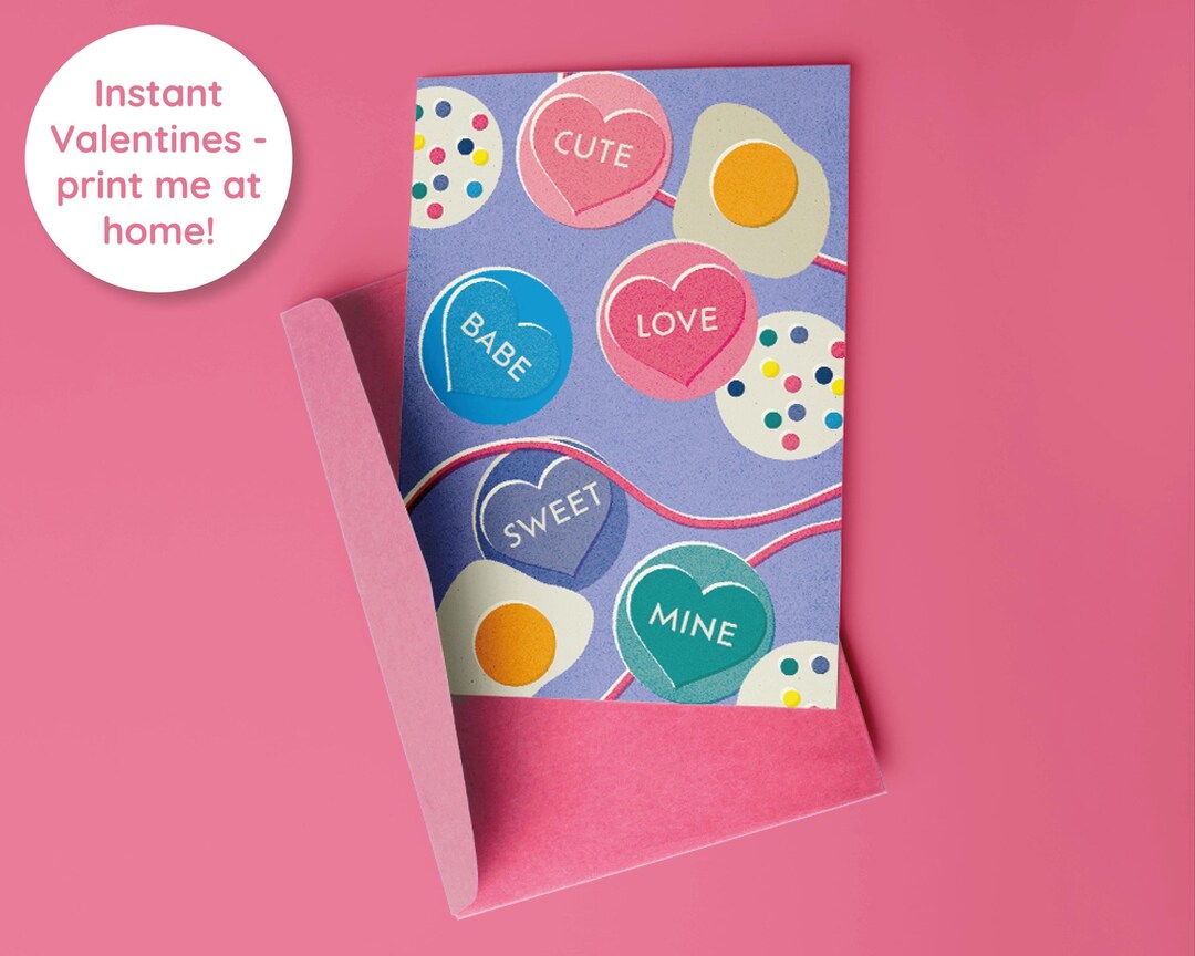 Printable Valentines Card / Greeting Card / Instant Print / Last Minute ...