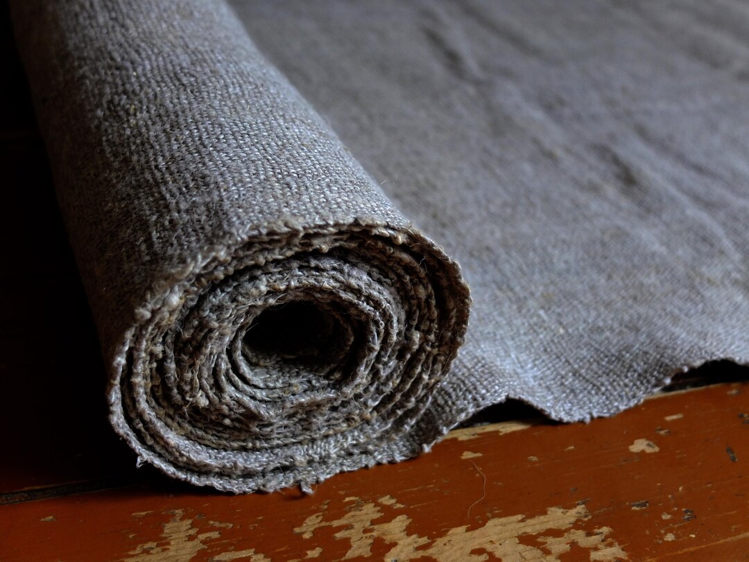 4yds/18.5" Extremely Rustic Raw Hemp Fabric, Primitive Handwoven ...