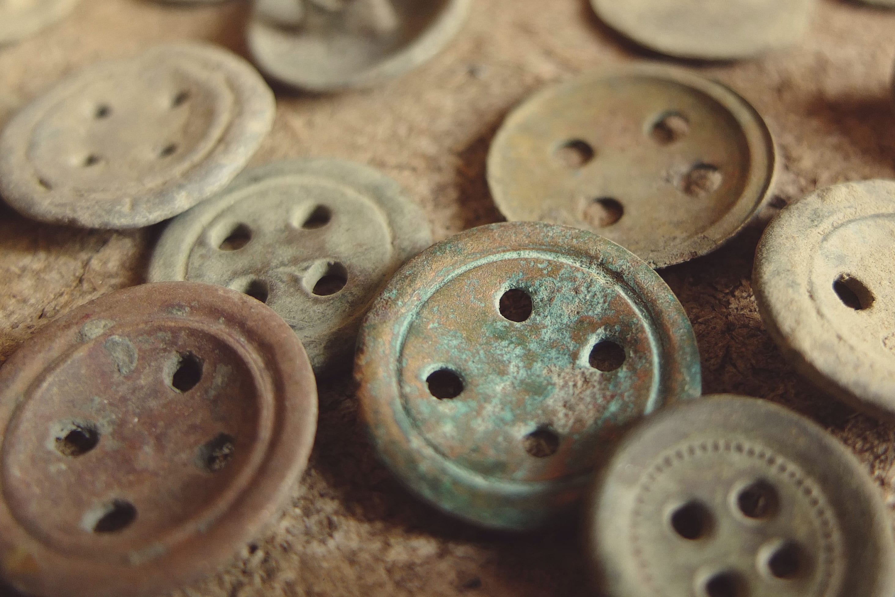 Antique Bronze Buttons Vintage Metal Buttons Old Plain Brass - Etsy