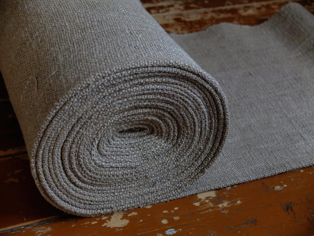 9.4yds/26.4" Nubby Pure Hemp Fabric, Soft Burlap Like Handwoven Textile ...